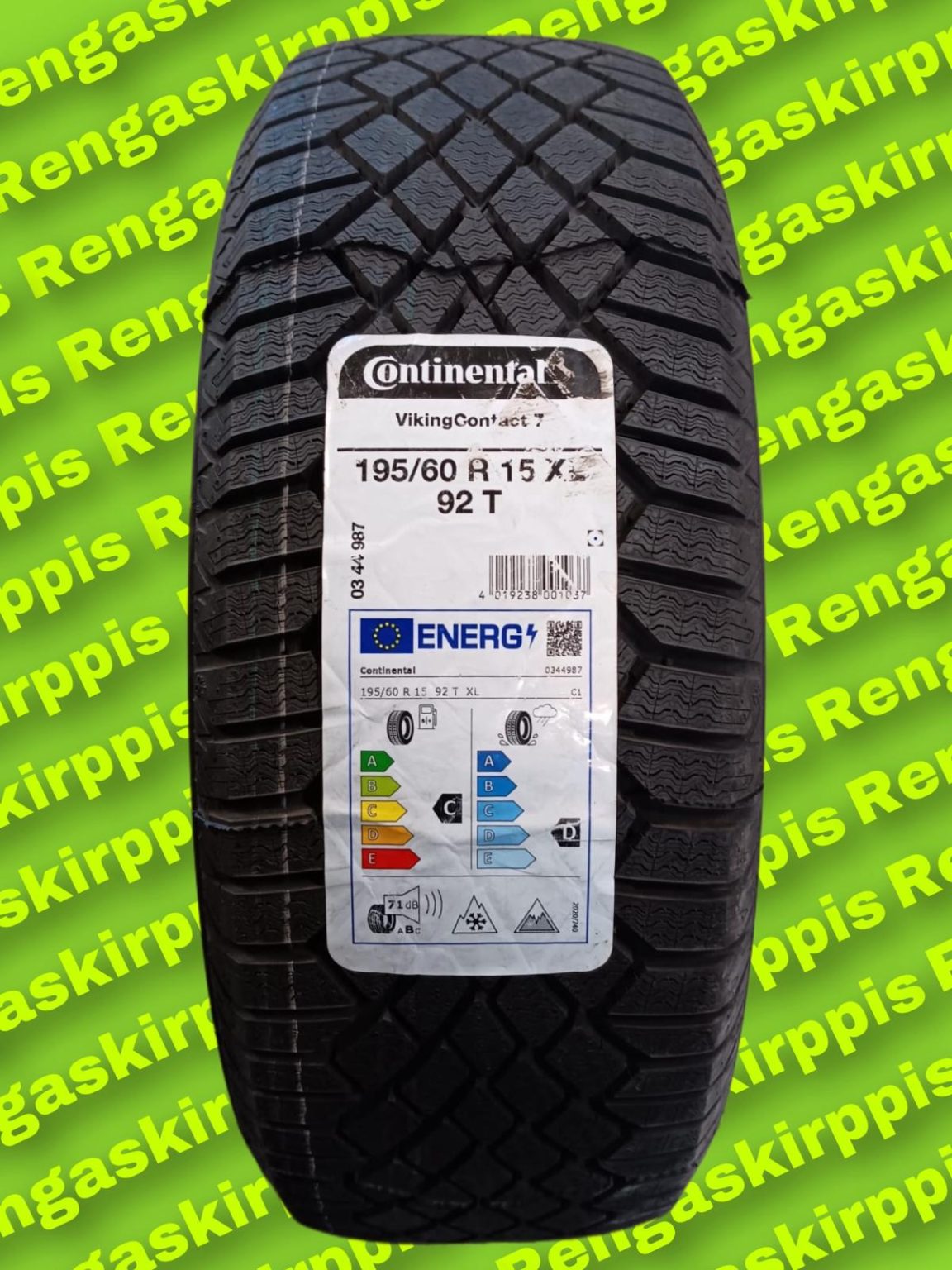195/60R15 Continental VikingContact 7 92T XL / kitka - Rengaskirppis