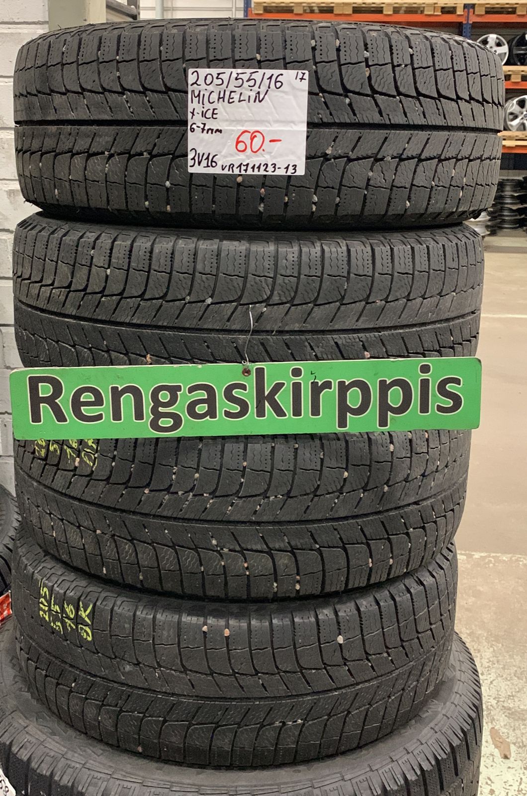 205/55R16 Michelin X-Ice kitka 6-7mm / 3V16 - Rengaskirppis