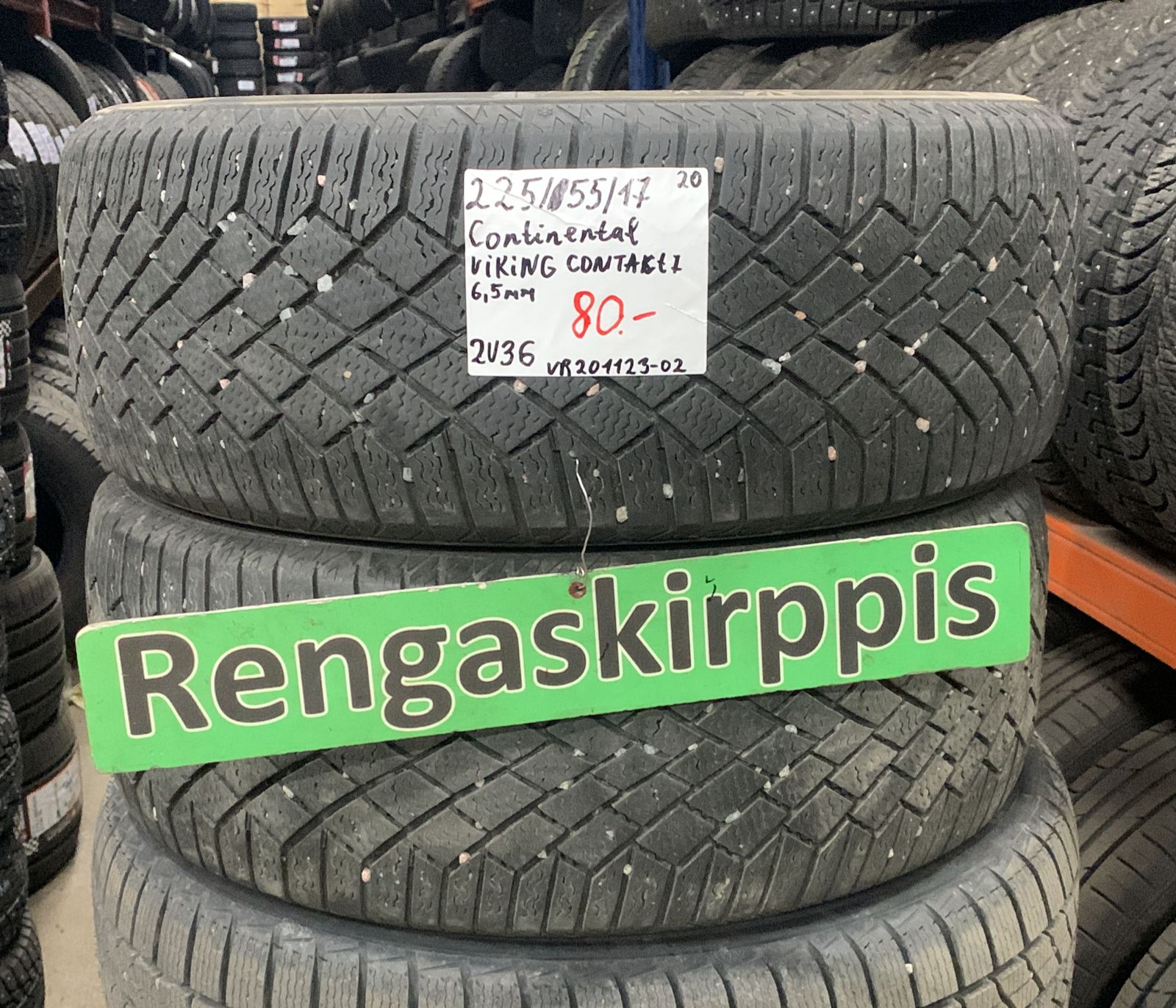 225/55R17 Continental VikingContact 7 kitka 6,5mm / 2V36 - Rengaskirppis