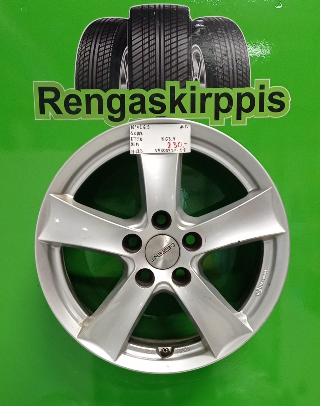 16" 5x108 ET50 KR63,4 L6,5" Oem / H423 - Rengaskirppis