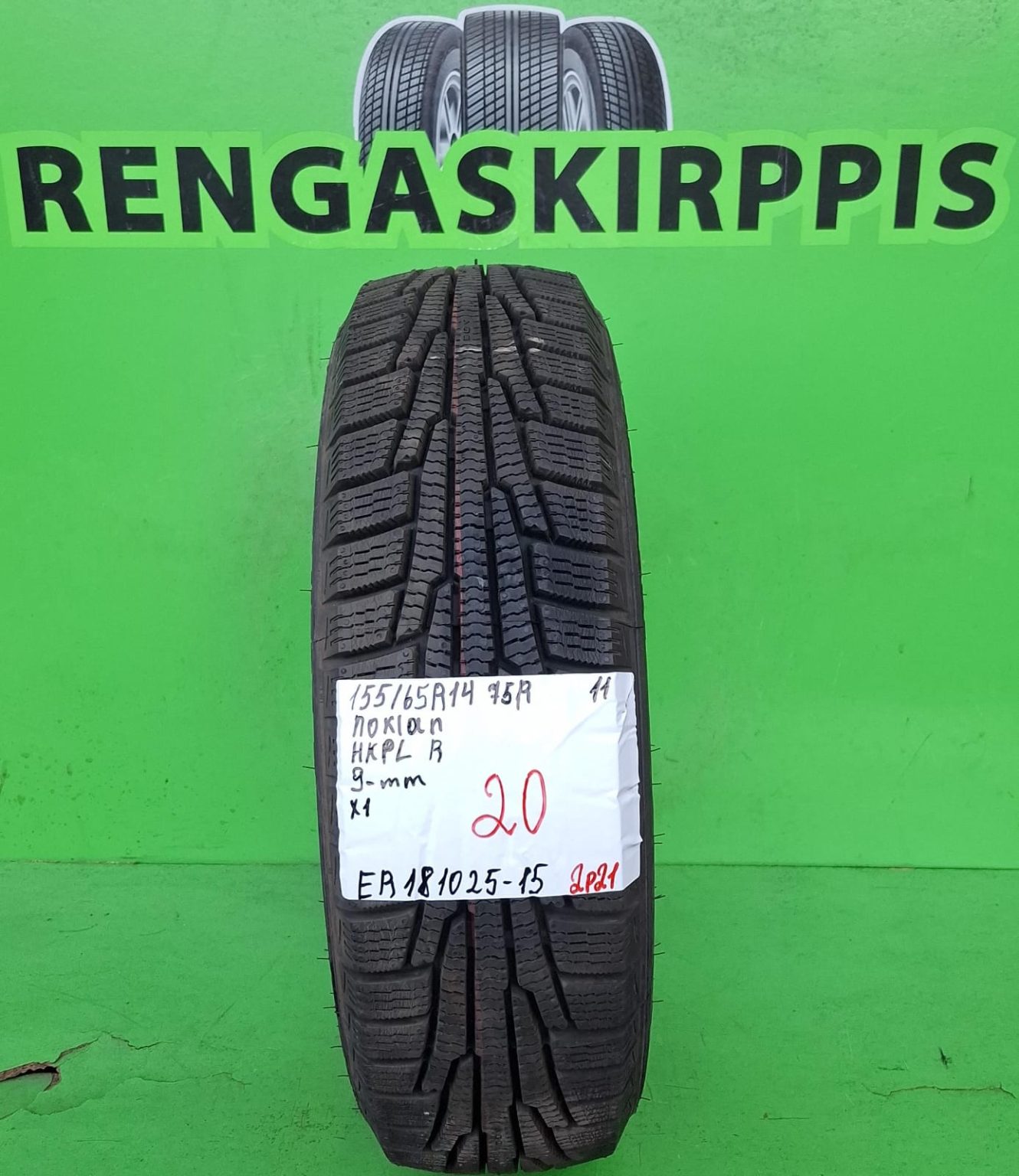 155/65R14 Nokian HKPL R 75R kitka 9mm / 2P21 - Rengaskirppis