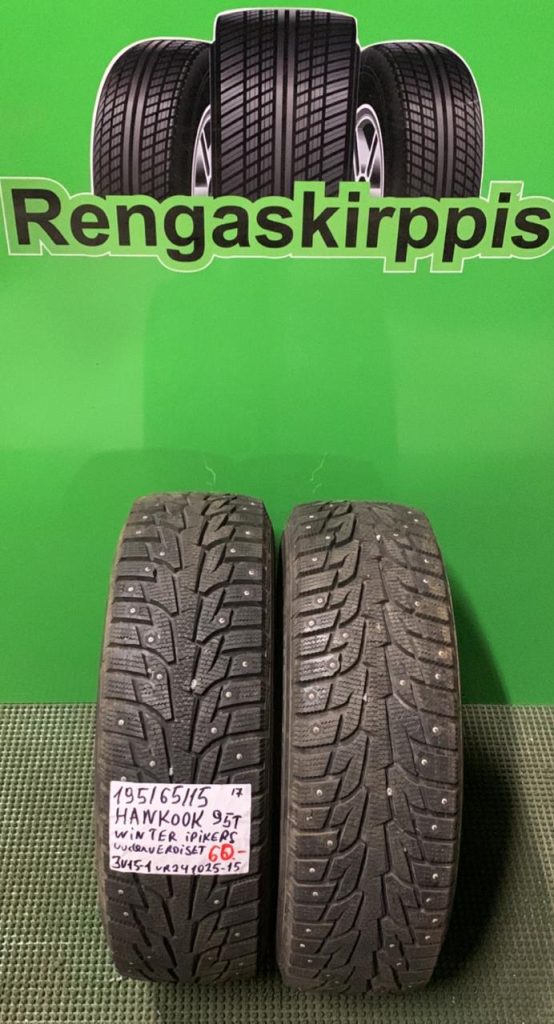 195/65R15 Hankook Winter IPike RS 95T nasta uudenveroiset / 3V15-1 - Rengaskirppis