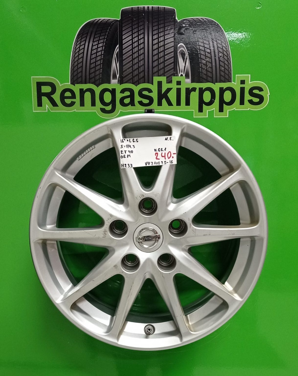 16" 5x114,3 ET40 KR66,1 L6,5" Oem / H233 - Rengaskirppis