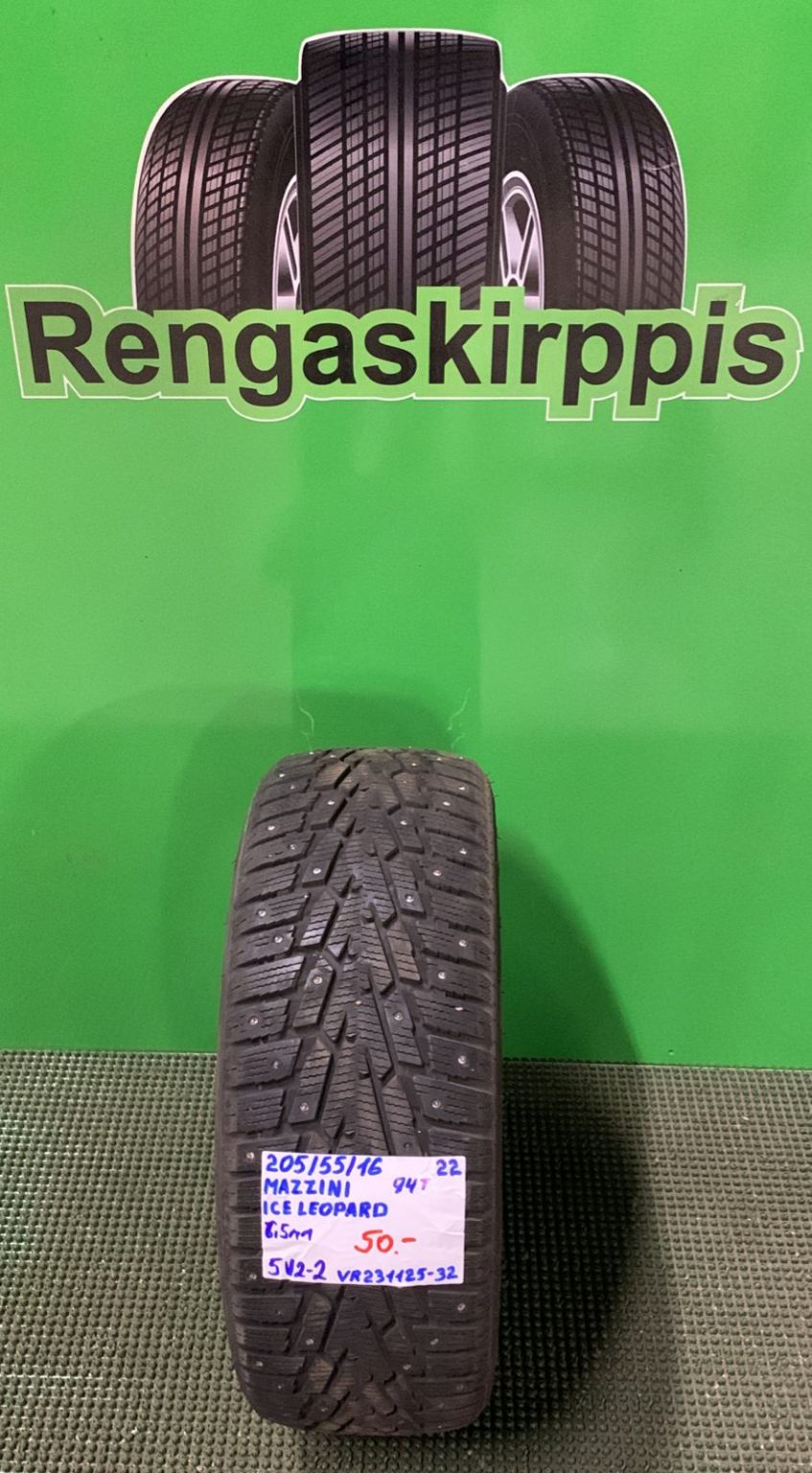 205/55R16 Mazzini Ice Leopard 94T nasta 6,5mm / 5V2-2 - Rengaskirppis